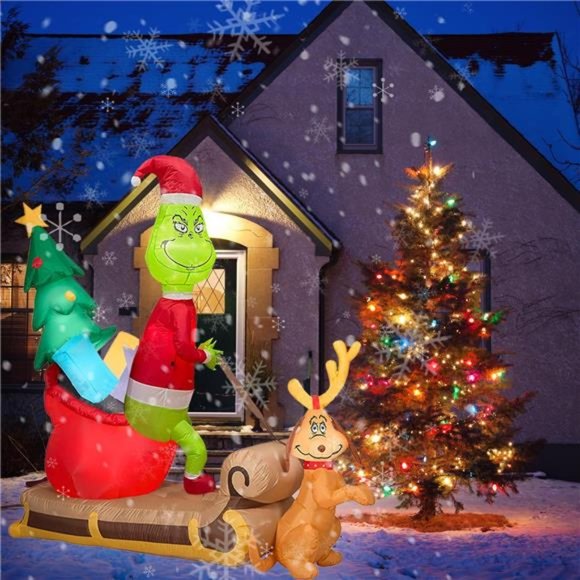 Holiday | Grinch Christmas Inflatable Grinch And Max Wsleigh Scene Dr ...